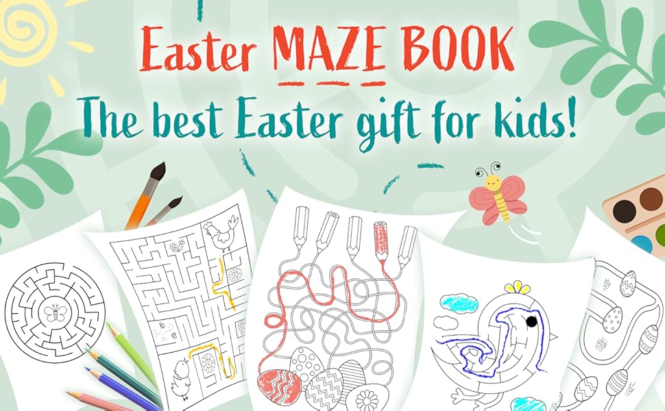 Amazon.com: Easter Basket Stuffer Maze Book: Preschool Activity Gift ...