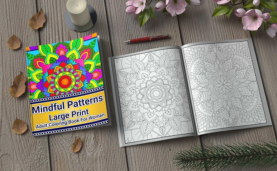 Amazon.com: Mindful Patterns Large Print Adult Coloring Book For Women: A Large Print Adult ...