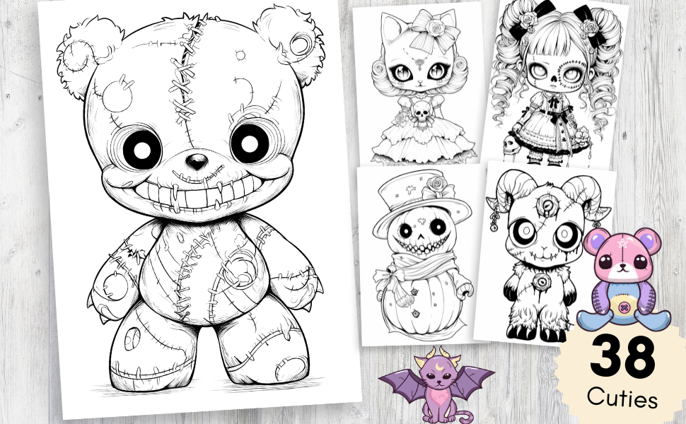 halloween teddy bear coloring pages