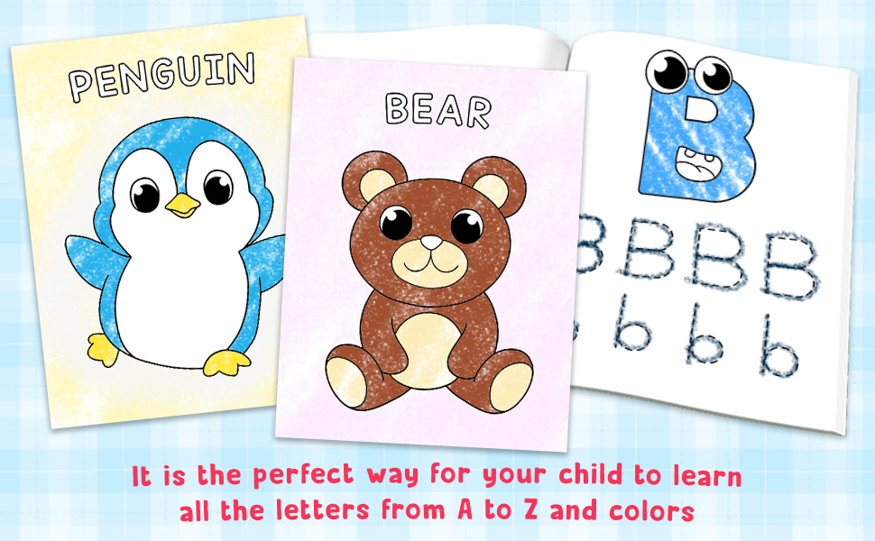 Happy Alphabet: Cute And Fun Things & Animals Coloring And Tracing Book ...