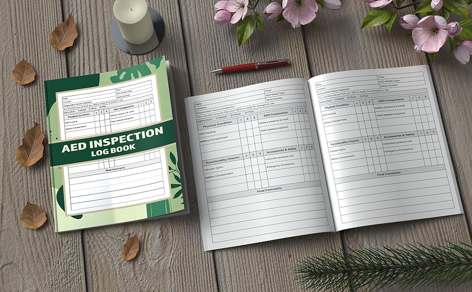 AED Inspection Log Book: Automated External Defibrillator Inspection Checklist for Ensuring ...