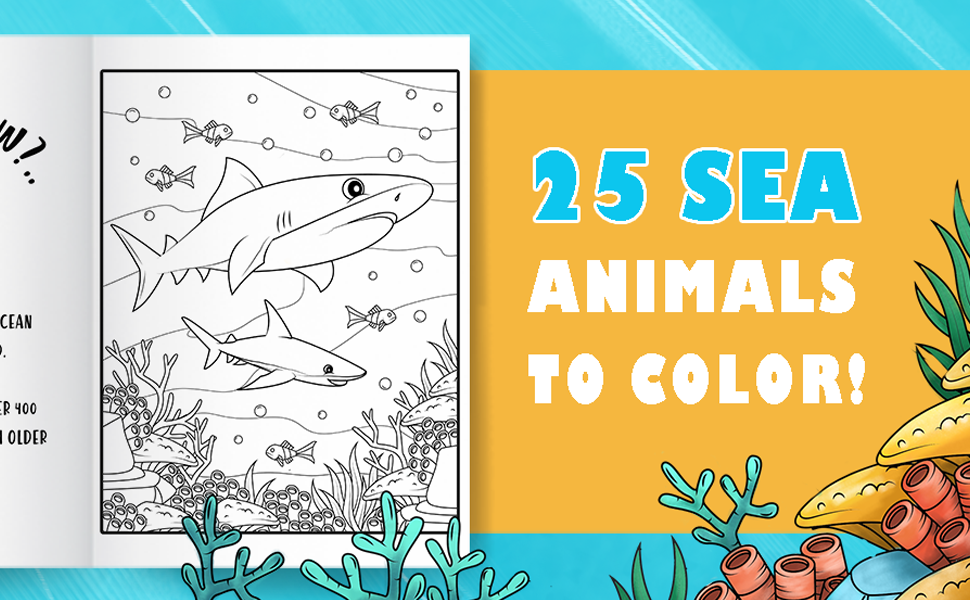 Ocean Coloring Book for Kids 4+: Sea Creature Coloring Book with Fun ...
