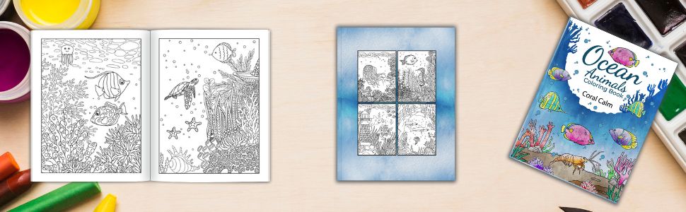 Amazon.com: Ocean Animals Coloring Book: Adult and kids coloring book ...