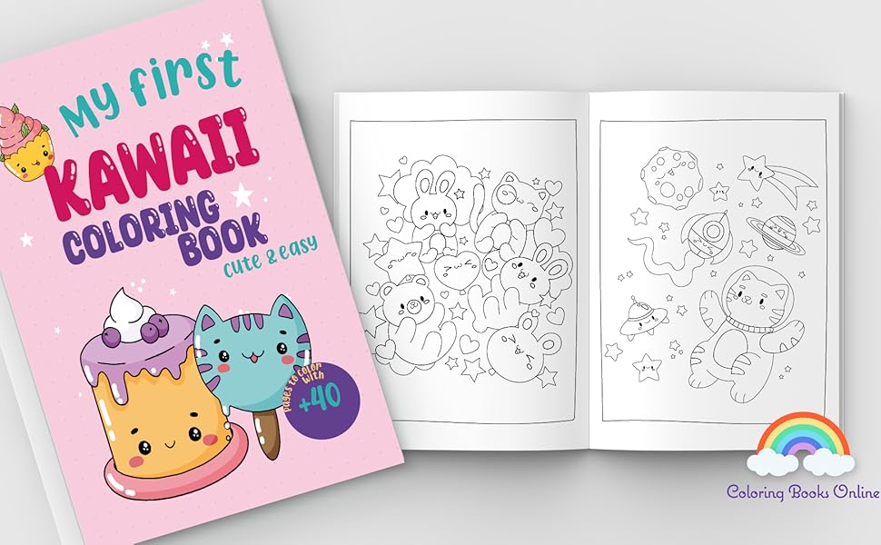 My first Kawaii Coloring Book: Kawaii Coloring Book: Cute and Easy ...