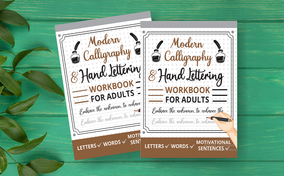 Modern Calligraphy & Hand Lettering Workbook For Adults: Handwriting ...