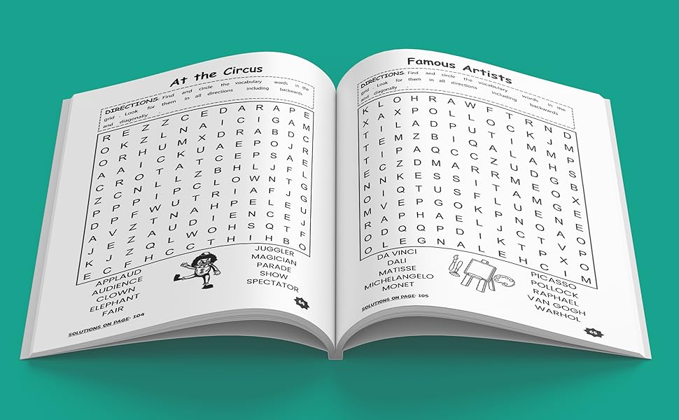 Word Search Puzzle Book for Kids Ages 6 to 12: Large Print Word Search ...