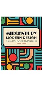 Amazon.com: Midcentury Modern Design — A Geometric Pattern Coloring ...