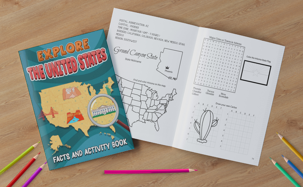 Explore the United States Facts and Activity Book: A Fun Workbook for ...
