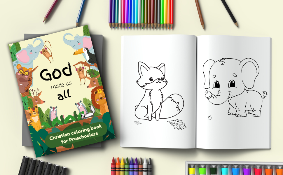 God Made Us All Christian Coloring Book for Preschoolers: 60 Easy ...