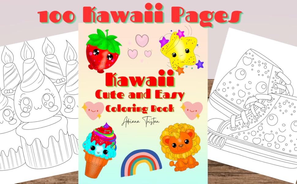 Amazon.com: Cute and Easy Kawaii Coloring Book: 100 fun and easy Kawaii ...