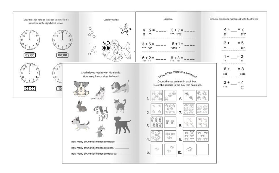 Kindergarten Math Workbook: Activity Book with Numbers and Simple Math ...
