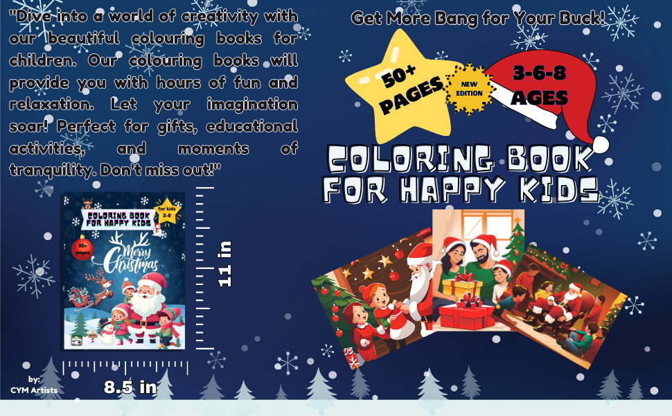 Coloring book for happy kids edition Merry Christmas: large print 50 ...