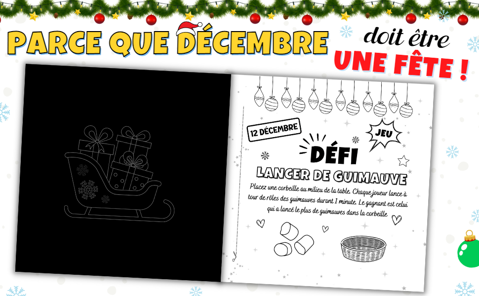 Amazon.fr - Calendrier de l'Avent défis famille: carnet 25 challenges ...