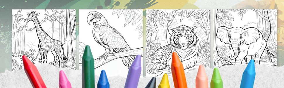 Wild Animal Coloring Book for Kids Ages 8-12: 50+ Easy and Fun Coloring ...