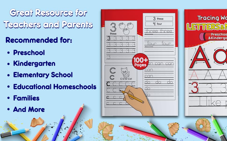 Letters & Numbers Tracing Workbook For Preschoolers & Kindergarten ...