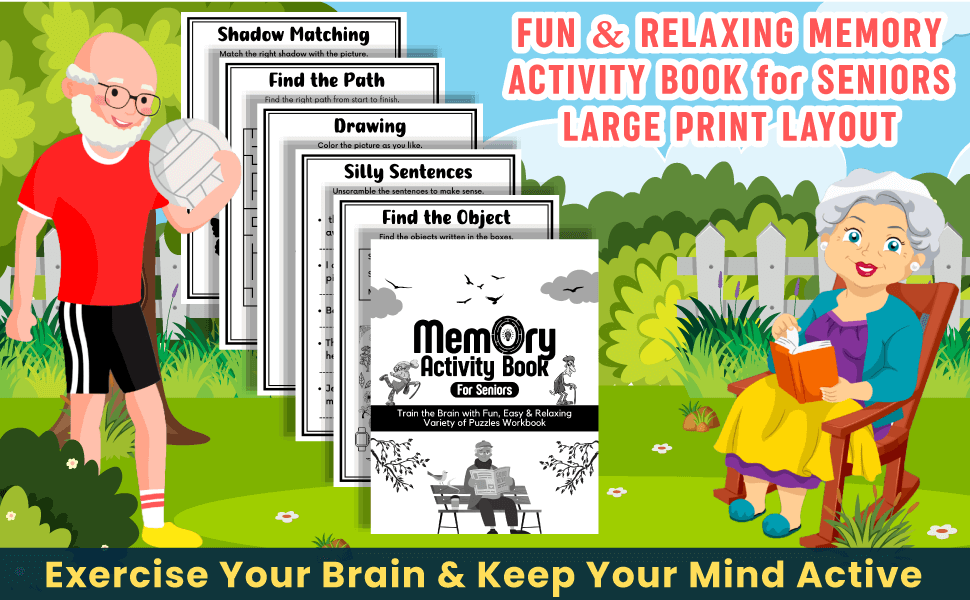Amazon.com: Memory Activity Book for Seniors: Train the Brain with Fun, Easy & Relaxing Variety ...