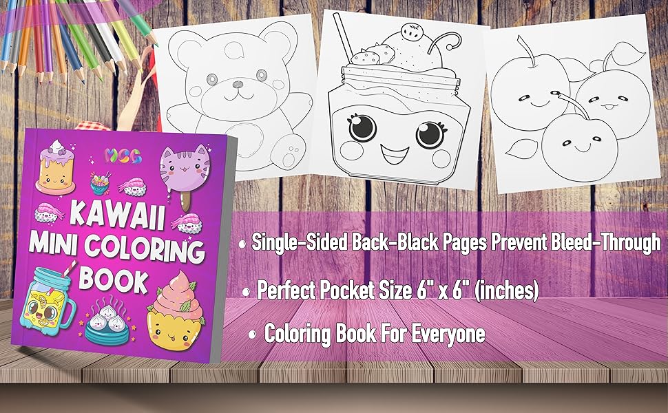 Amazon.com: Mini Coloring Book: Kawaii: Bold & Easy Designs For Kids ...