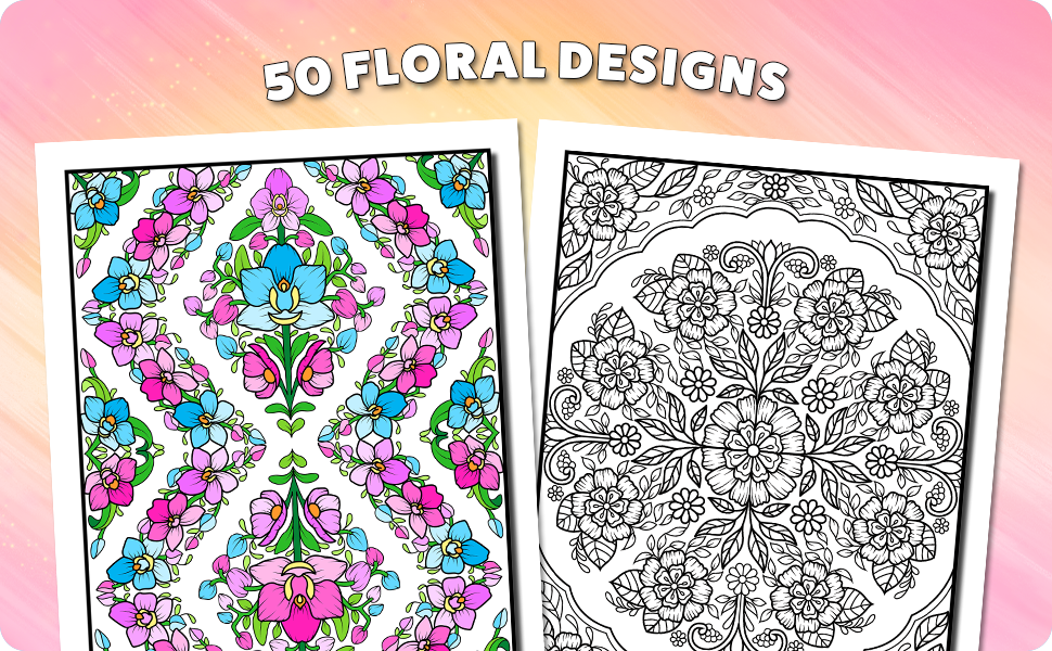 Amazon.com: Intricate Flowers: An Adult Coloring Book with 50 Detailed ...