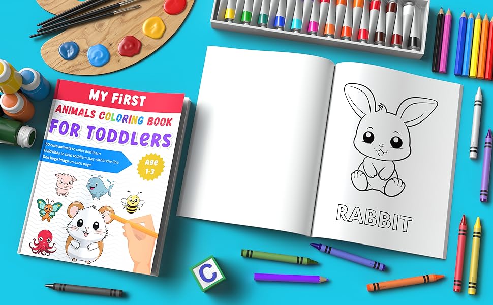 My First Animals Coloring Book for Toddlers and Kids Age 1-3 - 50 Easy ...