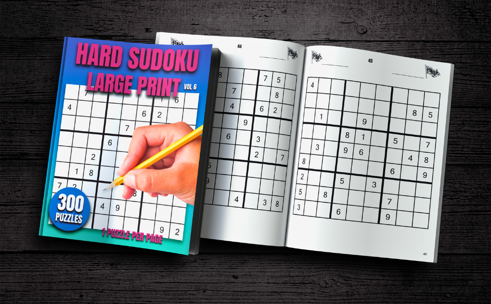 Hard Sudoku Large Print: Volume 6 - 300 Puzzles, 1 Puzzle Per Page ...