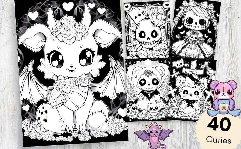 Amazon.com: Adorable Creepy Coloring Book with Spooky Cute Kawaii ...