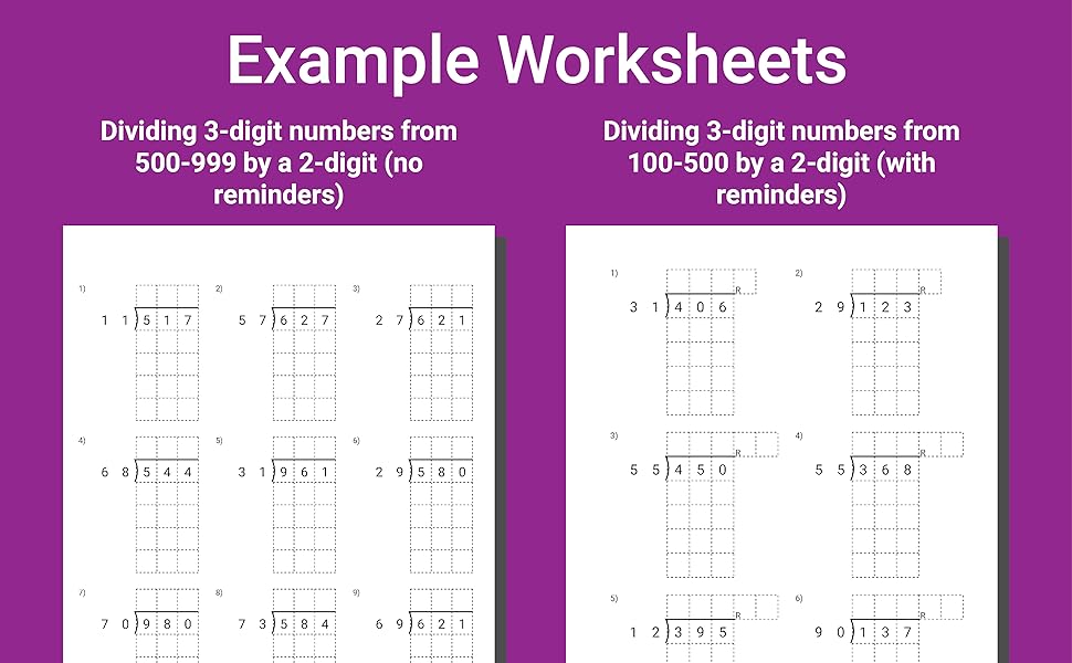 Long Division Workbook Grade 5: Math Practice Sheets for Kids Ages 10 ...