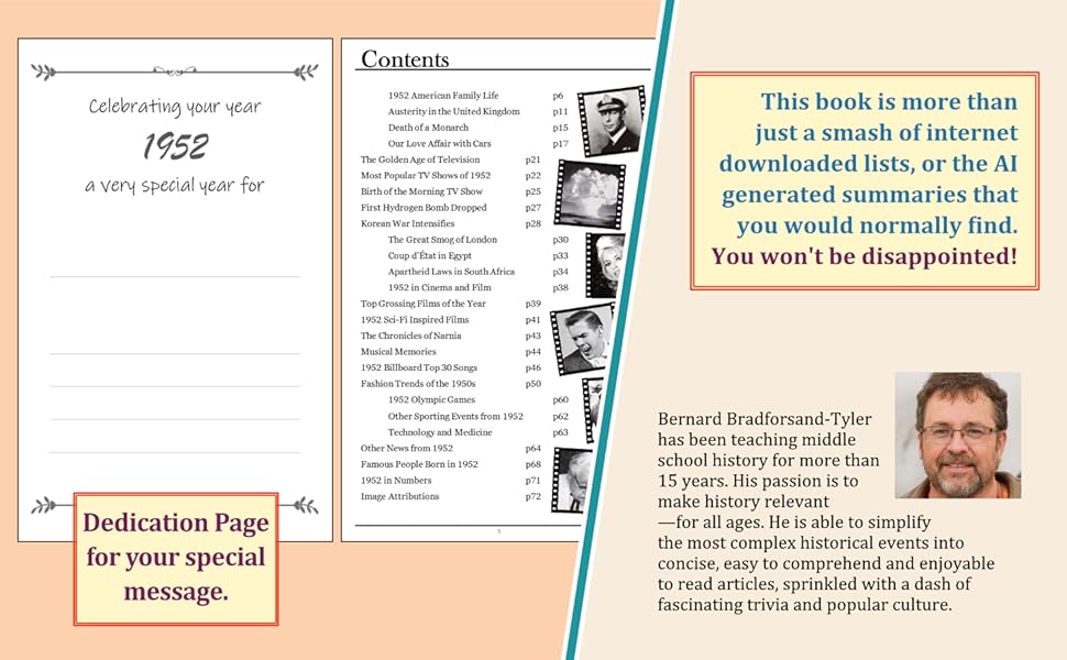 Flashback to 1952 - A Time Traveler’s Guide: Perfect birthday or wedding anniversary gift for ...