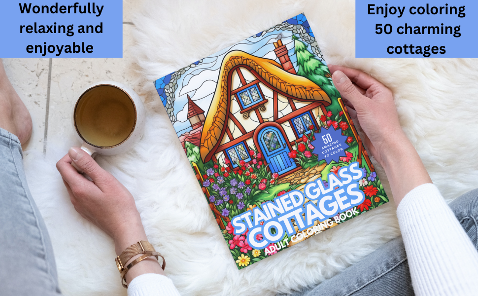 Amazon.com: Stained Glass Cottages Coloring Book: A Wonderful Relaxing Collection of Cottages ...