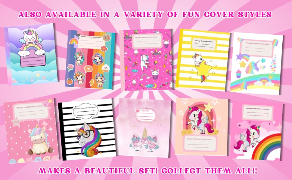 Amazon.com: Primary Composition Notebook K-2 with Picture Space: Cute Unicorn, Primary Story ...