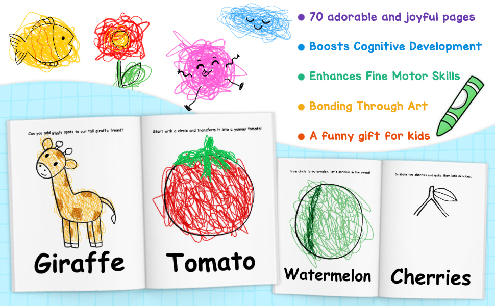 I Can Scribble: Scribbling Book with Drawing Prompts for Kids, Boys ...