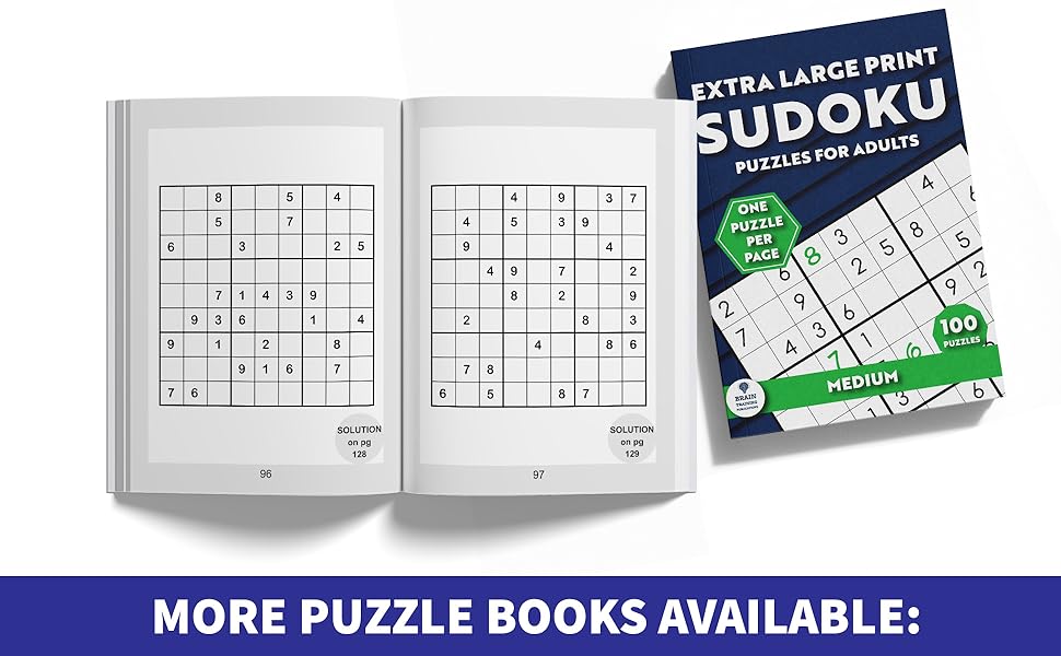 Extra Large Print Sudoku Puzzles for Adults: 100 Medium Sudoku Large Print Puzzle Book for ...