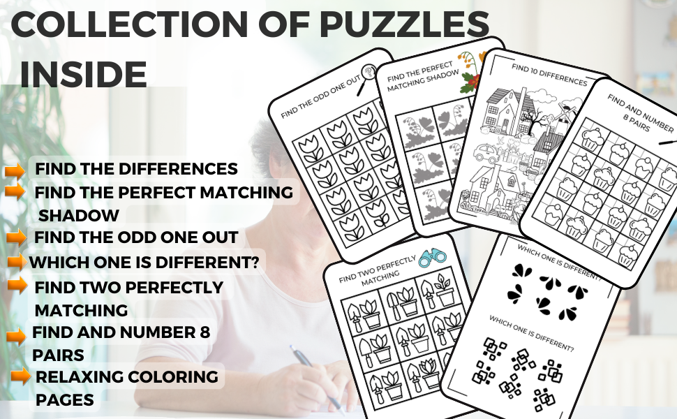 Amazon.com: Extra Large Print Mixed Puzzles Activity Book & Memory Training for Seniors: Easy ...