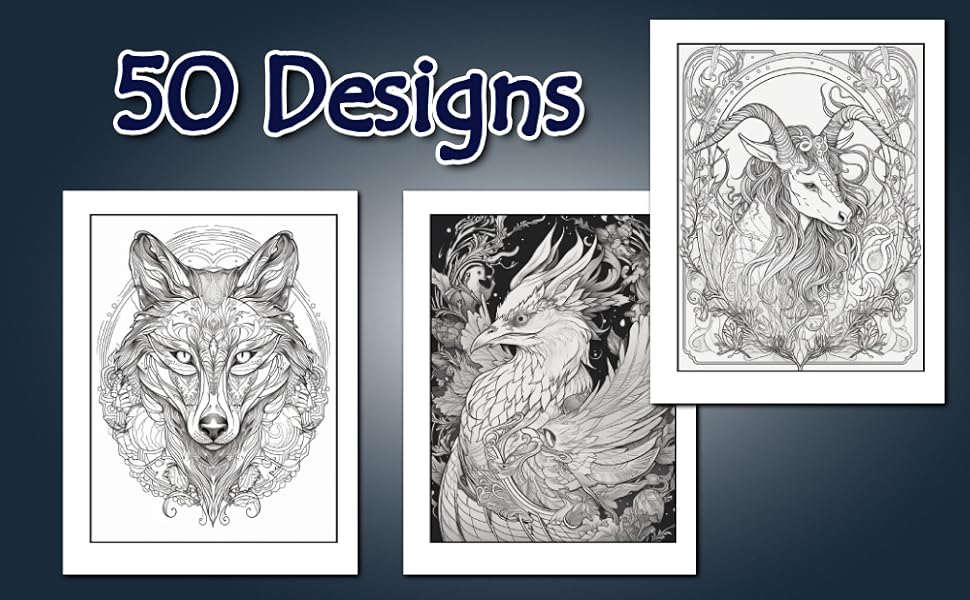 Amazon.com: Dark Mythical Creatures Coloring Book: Fantasy Beasts Coloring Pages with 50 Stunnig ...