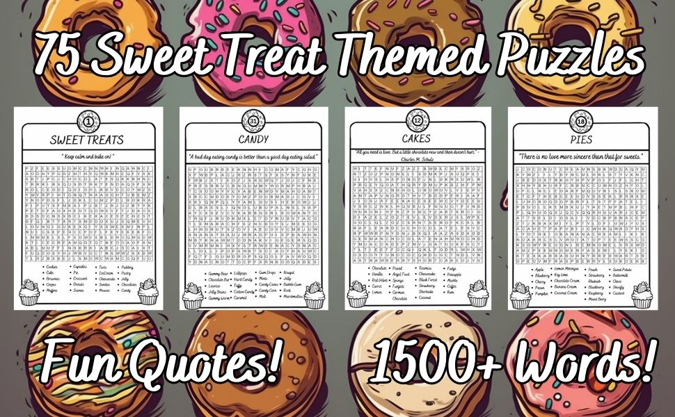Sweet Treats Word Search Puzzle Book: Large Print Activity Book for ...