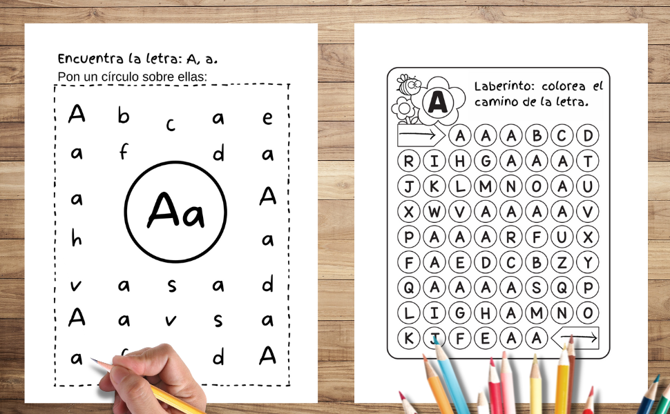 El Abecedario en español: Traza, colorea, corta y laberintos. Aprende ...