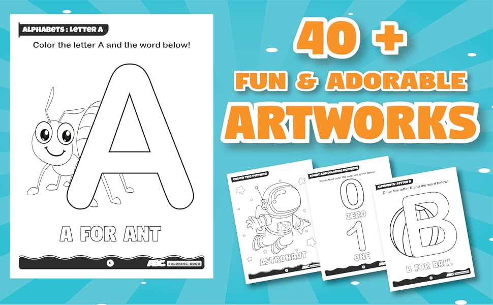ABC Coloring Book For Kids: My Big Alphabet And Number Colors Book For ...