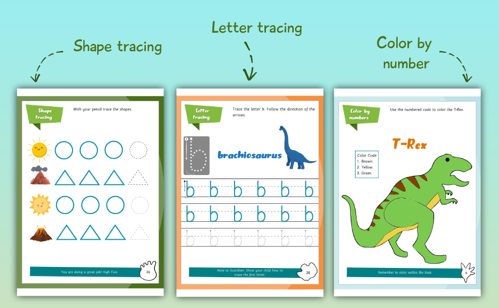 Amazon.com: My Dinosaur Pencil Control Workbook – Ages 3-5: First ...