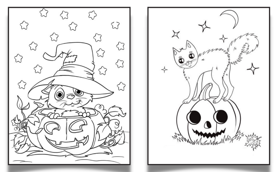 Halloween Black Cat Coloring Pages