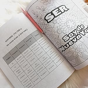 Amazon.com: Learning Spanish Verbs Coloring Book: Flower Pattern Coloring Pages with Phrases and ...