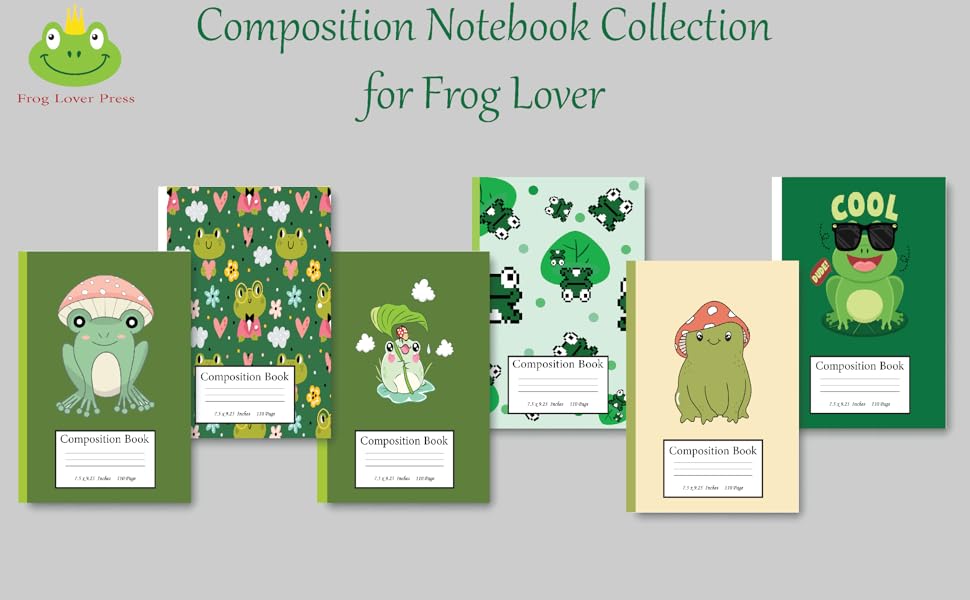Composition Book: Cute Little Frog Princess | College Ruled Notebook ...