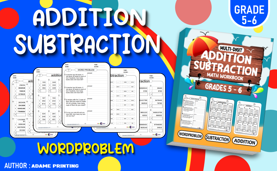 Math Workbook multi-digit addition and subtraction grade 5-6: Math ...