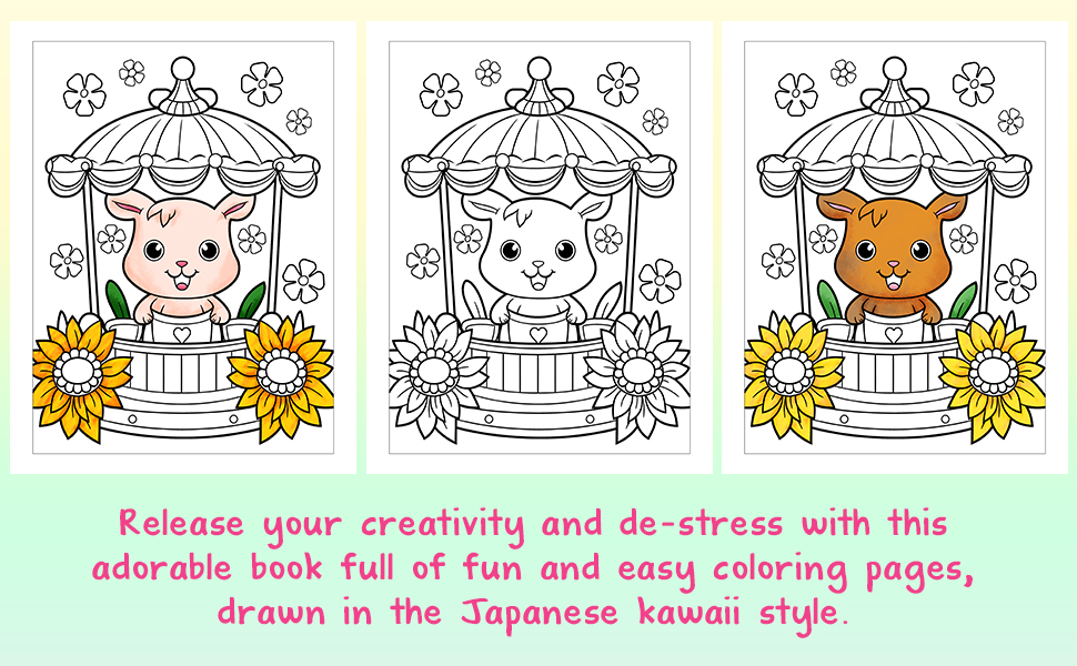 Amazon.com: Adorable Kawaii: Fun and Cute Coloring Book for Kids, Teens ...