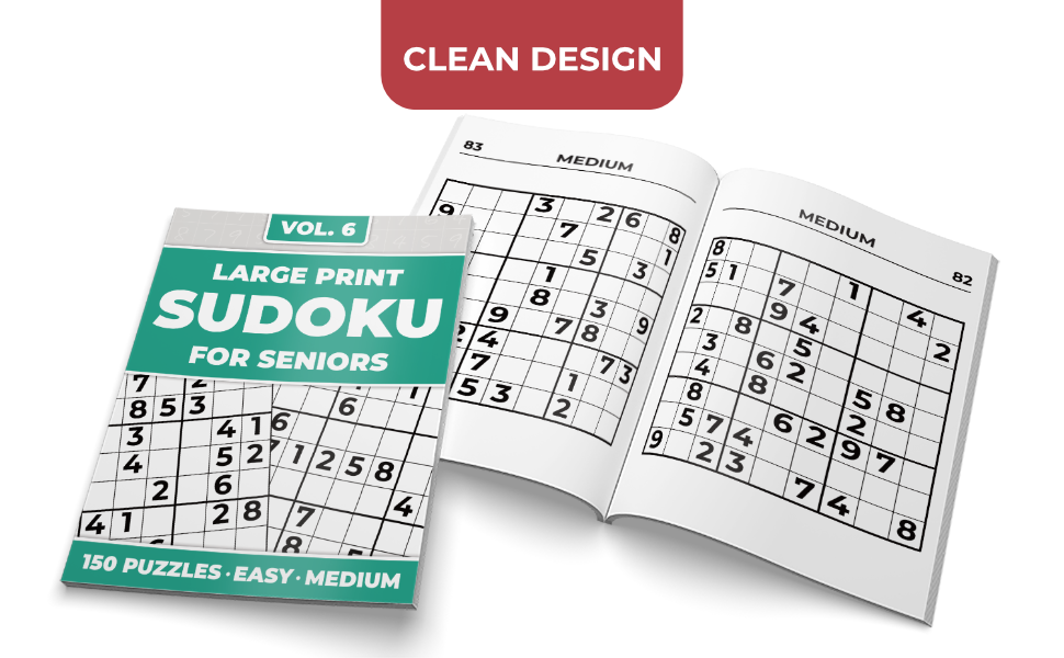 Large Print Sudoku For Seniors Volume 6: 150 Easy to Medium Puzzles with Rules, Strategies, and ...
