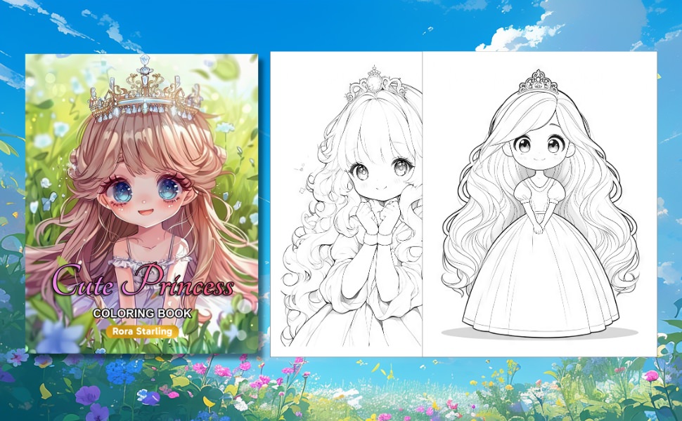 Amazon.com: Cute Princess Coloring Book: 50 Adorable Princesses in ...