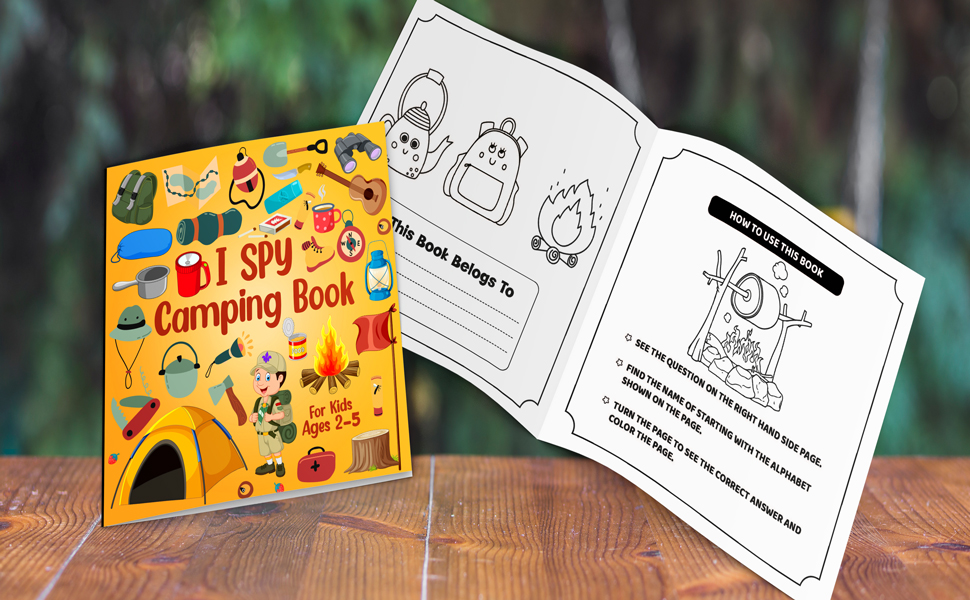 Cute I Spy Camping Book For Kids Ages 2-5: Learn The Alphabet Camping ...