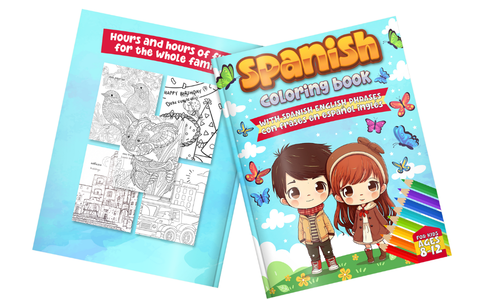 Spanish Coloring Book for Kids Aged 8-12: Fantastic Coloring Pages With ...