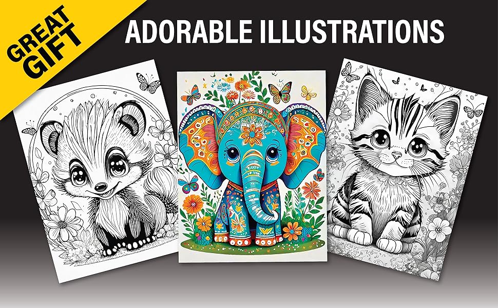 Amazon.com: 100 Adorable Animals: Adult Coloring Book: 9798874486181 ...