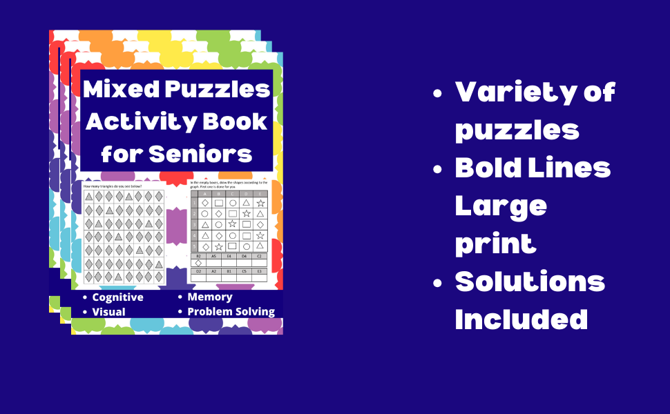 Mixed Puzzles Activity Book for Seniors: Workbook for Dementia and Alzheimer's Patients: Sathya ...