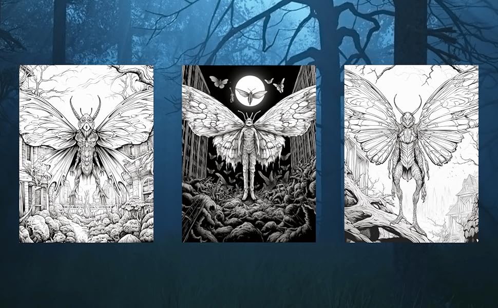 Amazon.com: Mothman - Cryptid Coloring - 50 Coloring Pages - Which is Your Mothman? (Eccentric ...