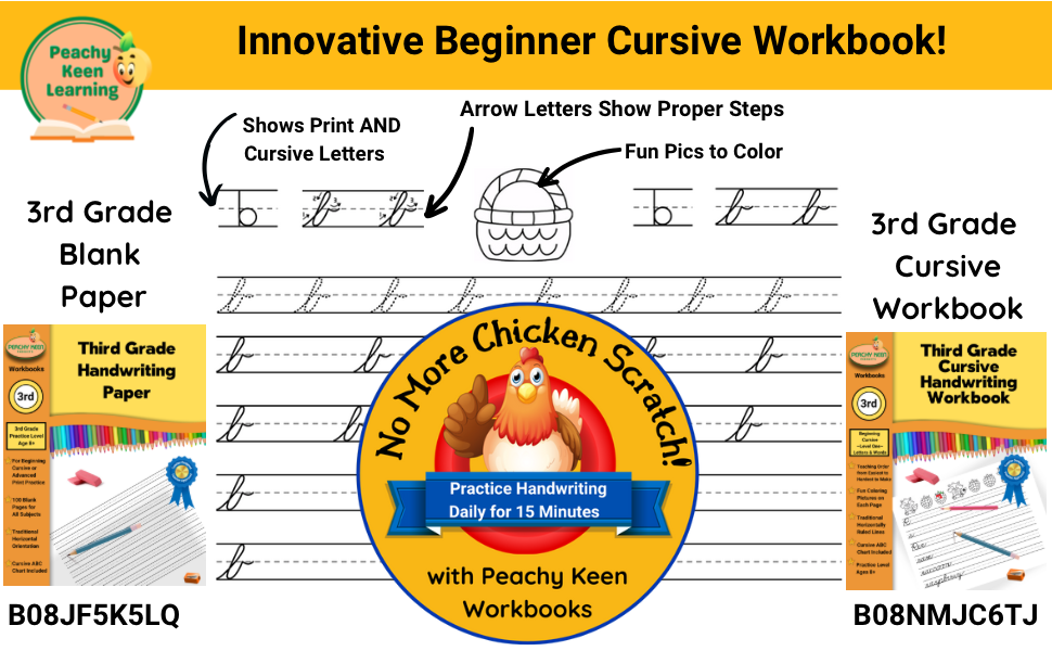 3rd Grade Cursive Handwriting Workbook: Cursive Handwriting Workbook ...